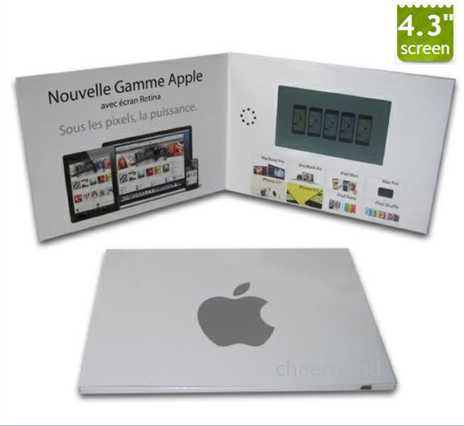 Bespoke 4.3'' lcd video player brochure card,video card for promotion