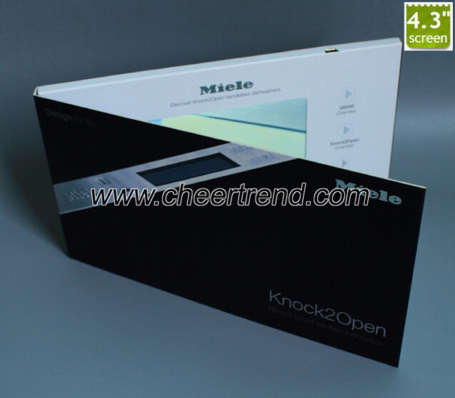Hot sell 4.3 inch video brochure / video greeting card/video book for business gift