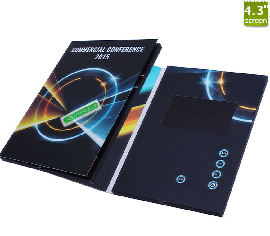 Hot Vertical design 4.3 inch 4c printing lcd screen video auto playing digital video brochure for gifts