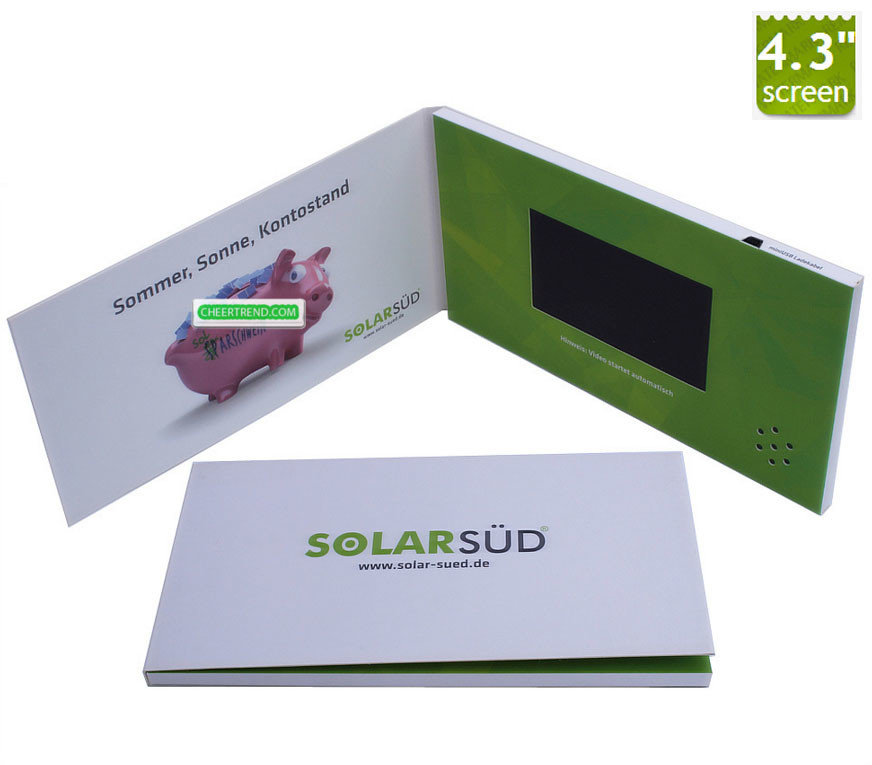 Custom Color Printing 4.3 Inch Tft Digital Mailer Lcd Screen Video Greeting Cards Brochure For Business Promotion
