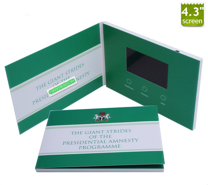 Customize 2.4"/2.8"/4.3"/5"/7"/10" inch LCD 2.4 inch magnetic video brochure A4/A5 video business card for Advertising
