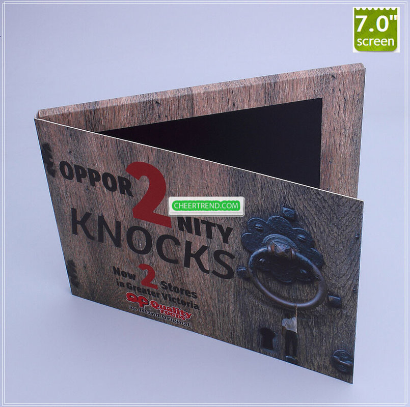 7inch video advertising display audio book for presentation lcd video greeting postcards event invitation mailer