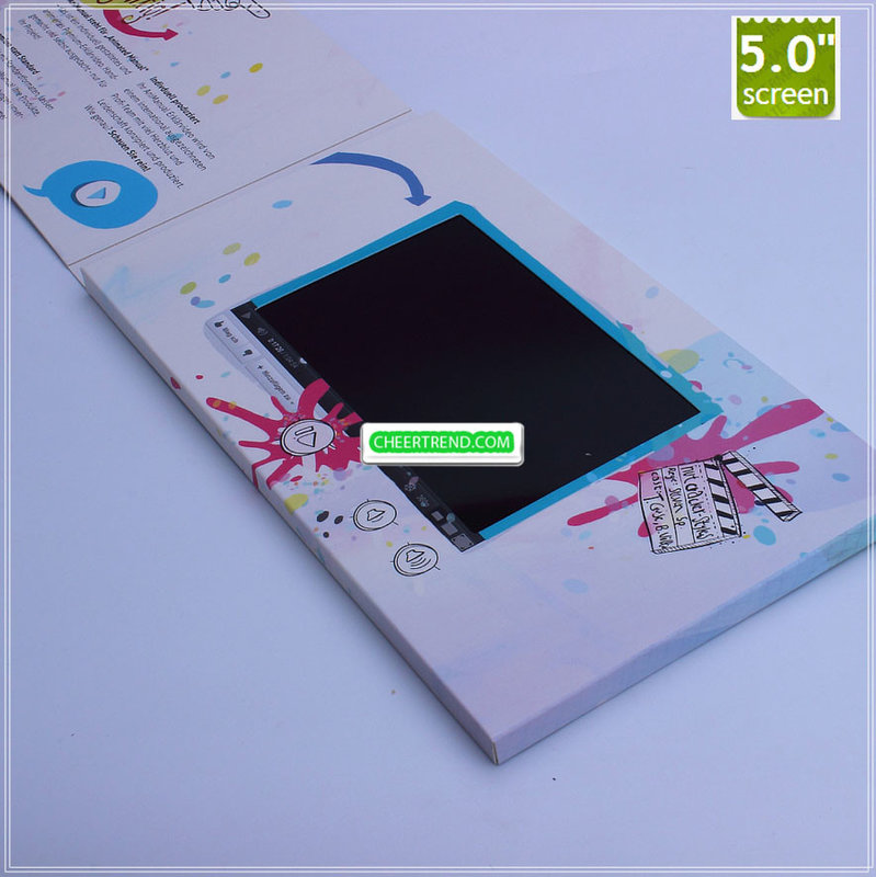 5 inch LCD player video book and video card for event invitation, product advertising or Christmas promotion