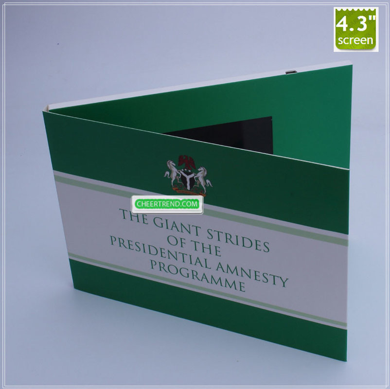 Card size 148x210mm 4.3 inch screen video lcd display video brochure /video book promotion