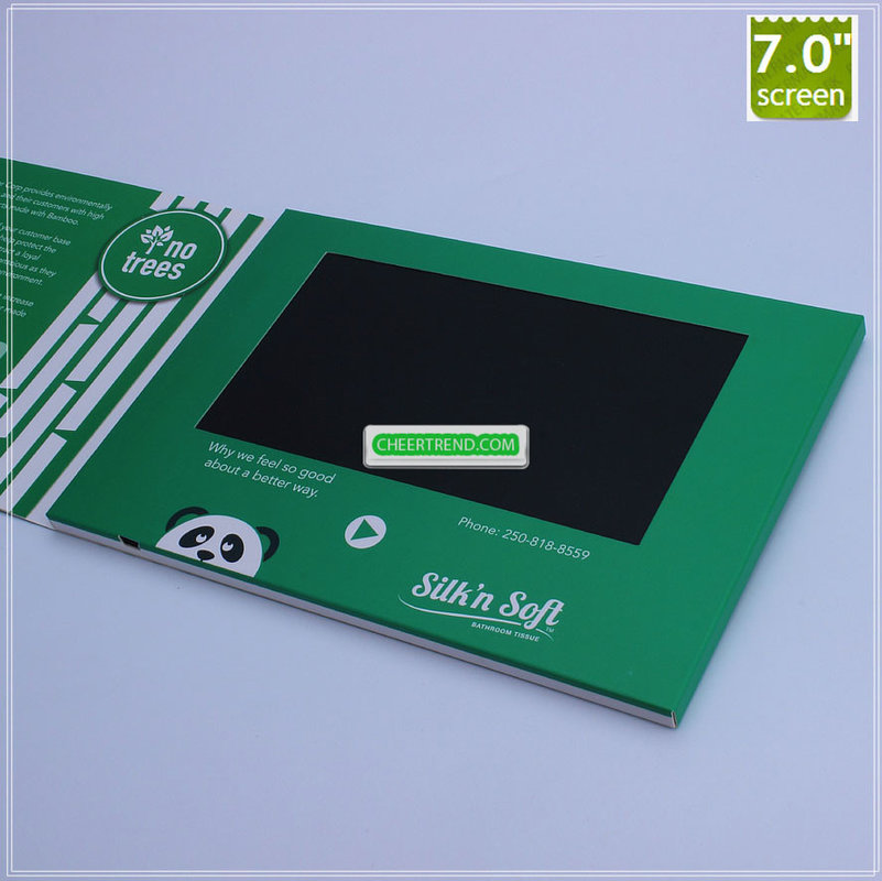 custom artwork 7 inch LCD video booklet/LCD video invitation card/LCD video book