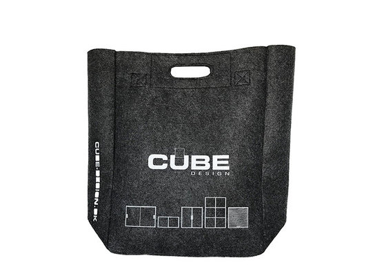 Leather Die Cut Handles Non Woven Polyester Tote Bags Large Stylish Felt