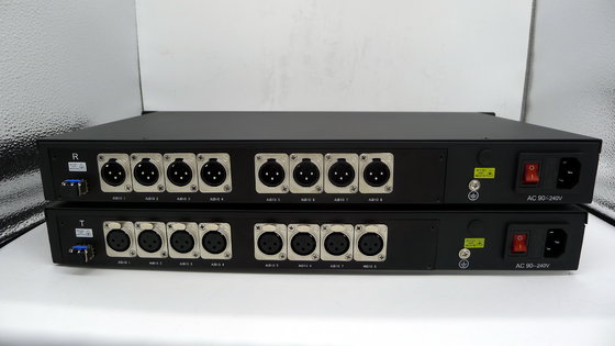 8 channel (XLR) balanced audio to fiber converter or 4 ch 2 way 3pin XLR balanced audio over fiber optic Extender