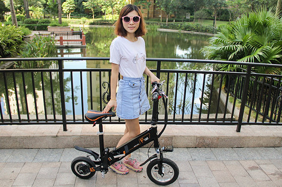 Folding 14 Inch Small Electric City Bike Lithium Battery Powered CE Certificate