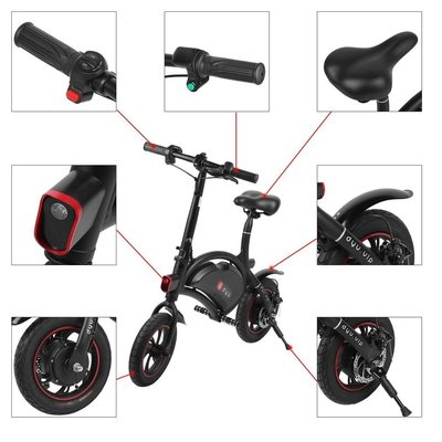 Small Foldable Electric Assist Mountain Bike With Lithium Battery Powered