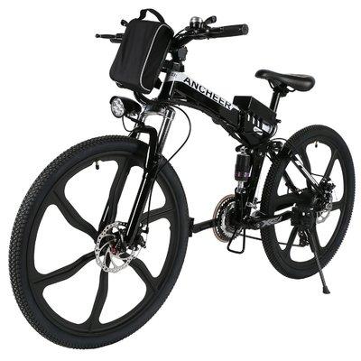 Folding Electric Battery Powered Bicycles With 6 Spokes Integrated Wheel