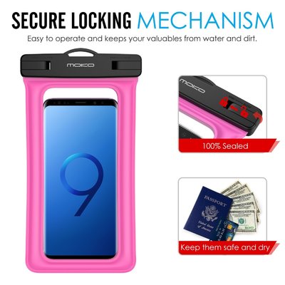 Colorful Universal Cell Phone Water Pouch , Waterproof Floating Phone Bag