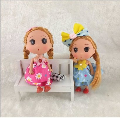 Eco - Friendly Bobby Doll Toys for Girls , Plastic Cartoon Dolls with Lace
