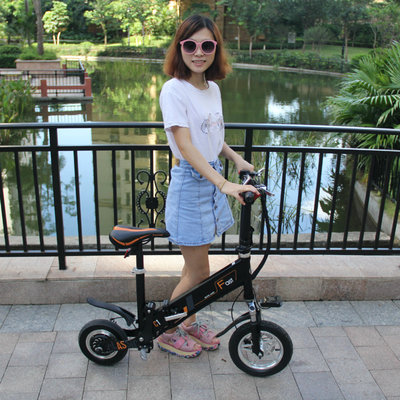 Mini Folding Electric Bike Scooter Bicycle Lighter Aluminum 6061 Black / White Color