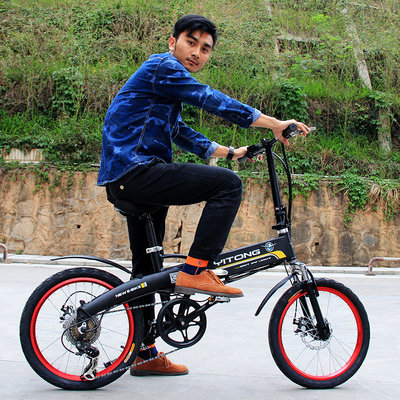 Aluminum Alloy Material Lightweight Folding Bike , Folding Electric Bicycle Disc Brake