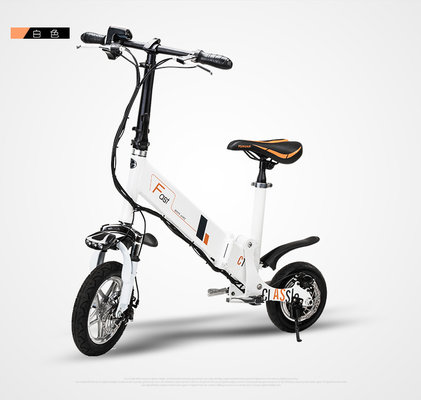 Smart Folding Electric Bike High Strength 6061 Aluminum Alloy Material In Black / White