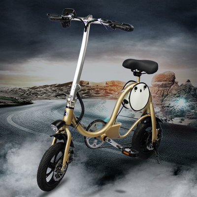 LED Display Folding Electric Bike 12 Inch Size Aluminum 6061 Lithium Battery