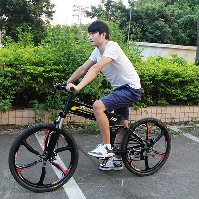 Lithium Battery Folding Electric Bike LED Display 6061 Aluminum Alloy In Black White