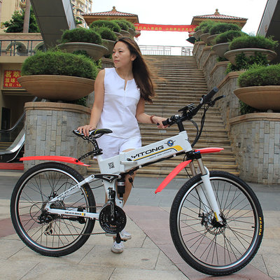 Powerful Fold Up Electric Scooter Mountain Smart City Bike With 26 Inch Tire