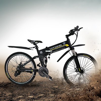 HANMA 26'' Folding Electric Bike Samsung 36V 10.4AH Lithium Battery Adjustable Seat