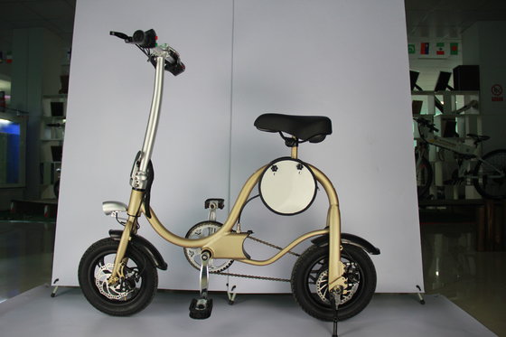 80cm Wheelbase Folding Electric Bike Aluminium Alloy Body 250W 12 Inch Long Lifespan