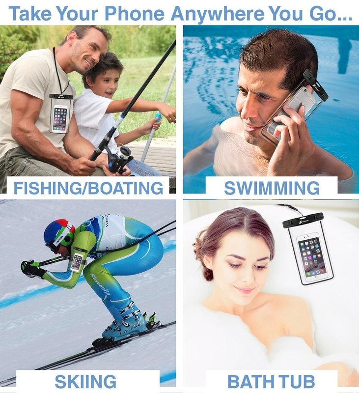 TPU Material Waterproof Phone Bag Holder For Swimming / Running / Snorkeling