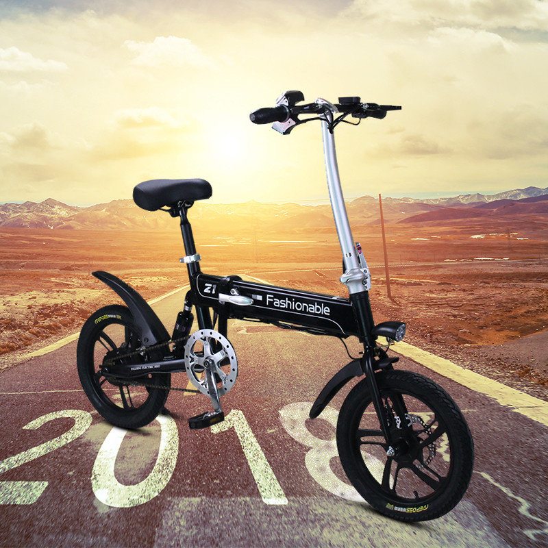 Aluminium Alloy Folding Electric Bike 250W 16 Inches Front / Rear Disc Brake