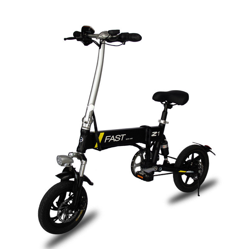 14'' Folding Electric Bike Aluminium Alloy Body DC 42V 2000ma Charger Brushless Motor