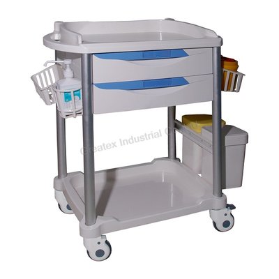Hospital Clinic Rolling Beauty Salon Trolley 2 Medium Drawers 3*3 Separator Inside