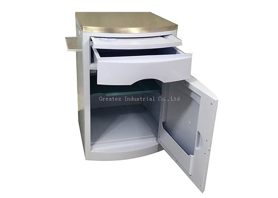 Four Silent Wheels Hospital Ward Furniture Easy Moving Stainless Steel Top