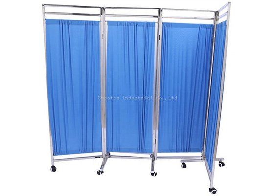 Folding Portable Medical Privacy Screens Easy Installation Waterproof Cloth
