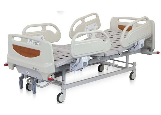 Movable Manual Hospital Bed , Medical Full Fowler Bed ABS Head / Foot Board