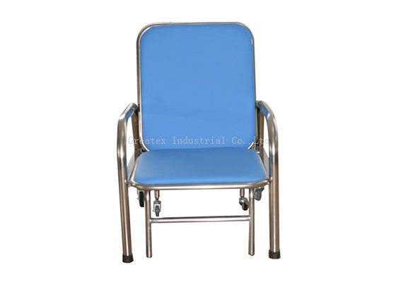 Manual Foldable IV Infusion Chairs , Mobile Hospital Attendant Bed With Wheels