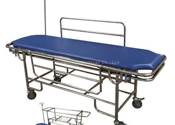 Stainless Steel Frame Patient Transfer Stretcher With Removable Bed Top Board