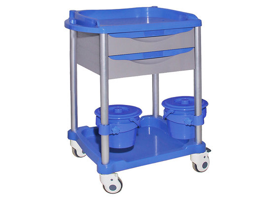 Hospital Furniture Plastic Medical Carts 750mm * 475mm * 920mm With Dustbins