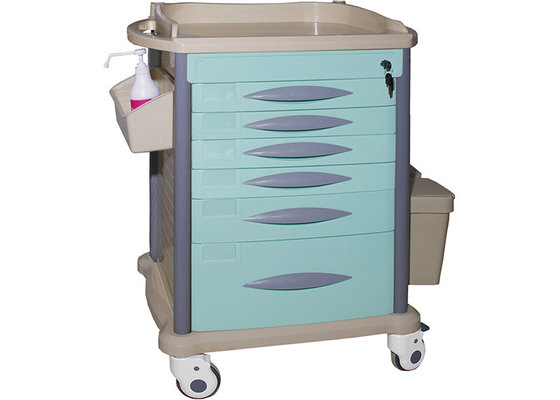 Easy Cleaning Plastic Medical Trolley , Custom Medical Carts Hospital Furniture