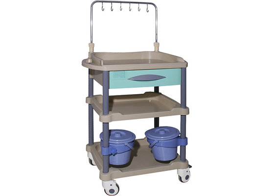 High Strength Plastic Medical Trolley With Drawers , Hospital Emergency Cart