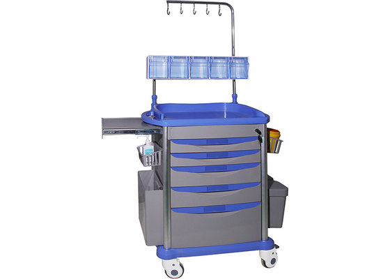 Nursery Treatment Medical Emergency Cart Multipurpose ABS Body Aluminum Columns