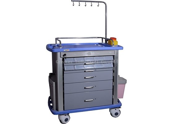 Anesthesia Treatment Plastic Medical Trolley , Multi Functional Nursing Trolley