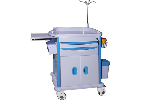 High Reliability Medical Storage Trolley With Defibrillator Platform / CPR Board