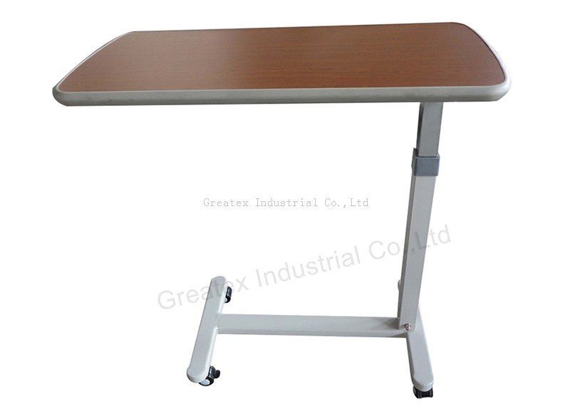 800mm x 400mm Hospital Bed Tray Table Adjustable Height Mobile With Wheels