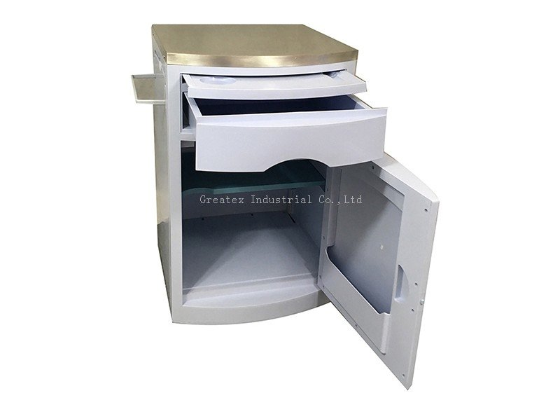 Four Silent Wheels Hospital Ward Furniture Easy Moving Stainless Steel Top