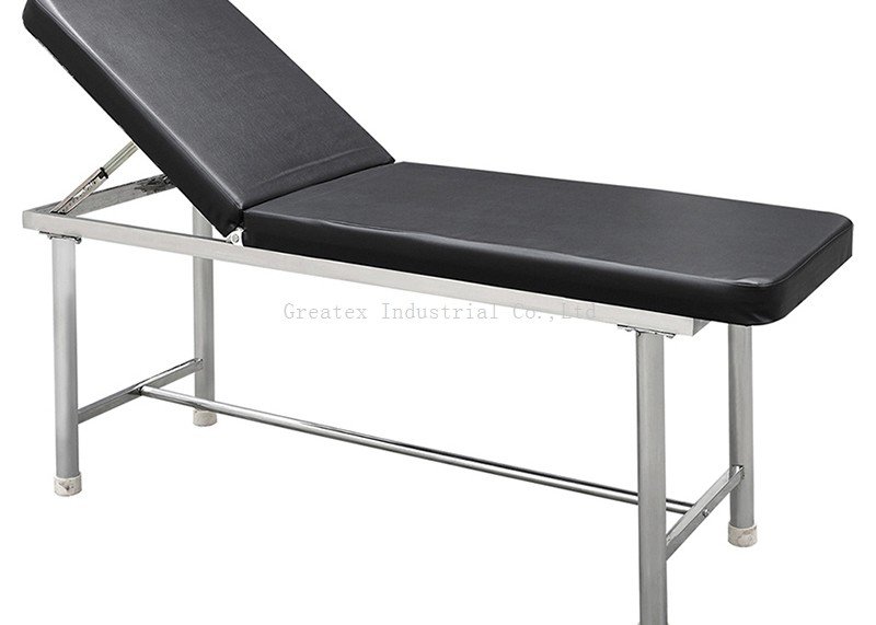 Manual Hospital Examination Bed 8CM Thickness Foam With Back Rest Lifting