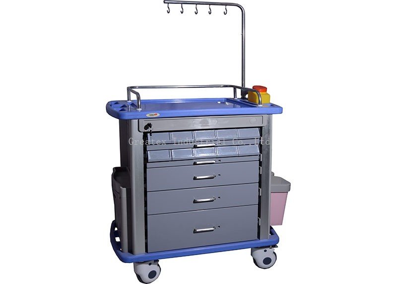 Anesthesia Treatment Plastic Medical Trolley , Multi Functional Nursing Trolley