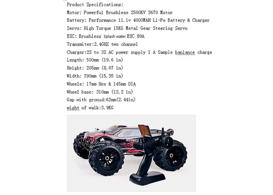 1 10 Scale RC Monster Trucks , RC Bigfoot Monster Truck High Powered