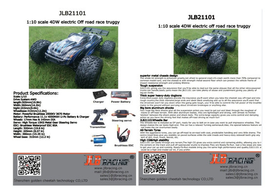 Offroad Brushless RC Truggy Electric Motor 1/10 Scale 2.4Ghz 2CH