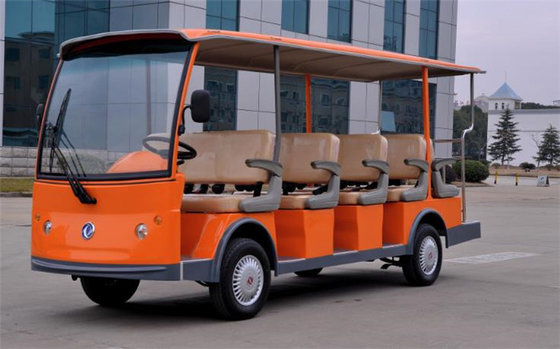 Customized Colorful Electric Sightseeing Car , Electric Passenger Bus With 12+2 Seaters