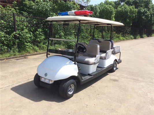 White 6 Passenger Golf Carts , Electric Police Vehicles With Battery Operated