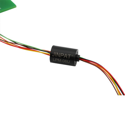 360°Continuous Rotation 6 Circuits Miniature Slip Ring with Gold-Gold Contacts for CCTV