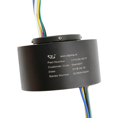 Through hole diameter 38.1mm 6 circuit 15A 240VAC can be used in construction machinery Through hole slip ring