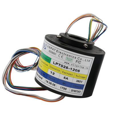 Through hole slip ring 12 circuit 5A through hole diameter 25.4mm can be used in construction machinery